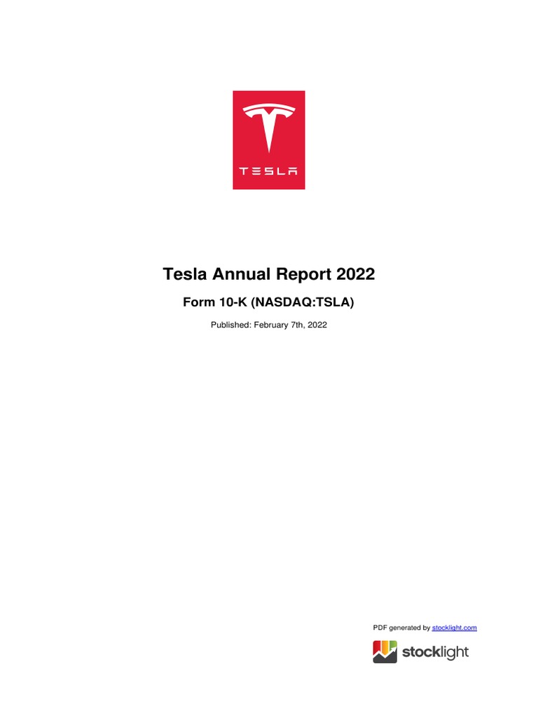 Tesla Annual Report 2022 Summary | PDF