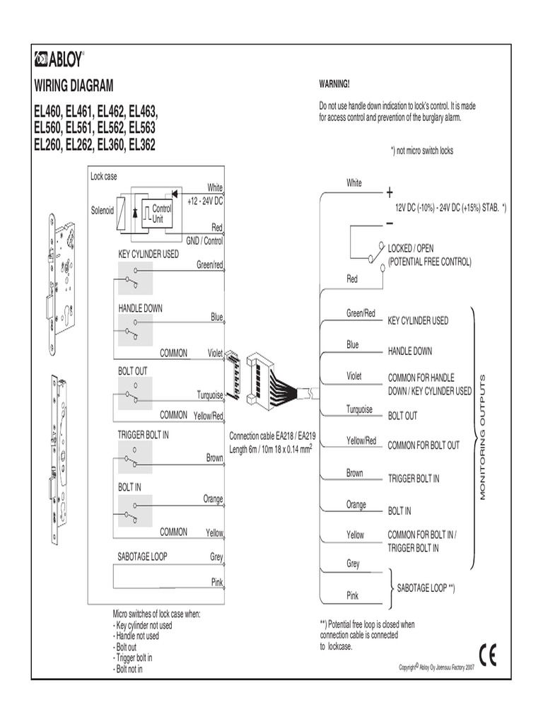 Aansluitschema ABLOY EL560 Nieuw | PDF | Equipment | Electrical Engineering