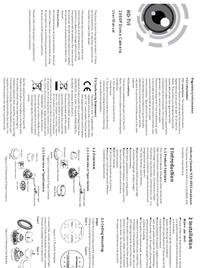CMHD3423D-Z User Manual | PDF | Electromagnetic Interference | Camera