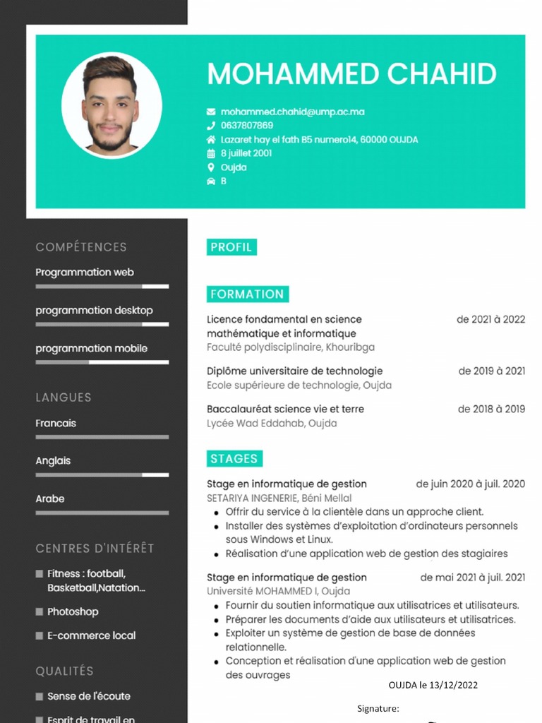 CV Daté Et Signé | PDF