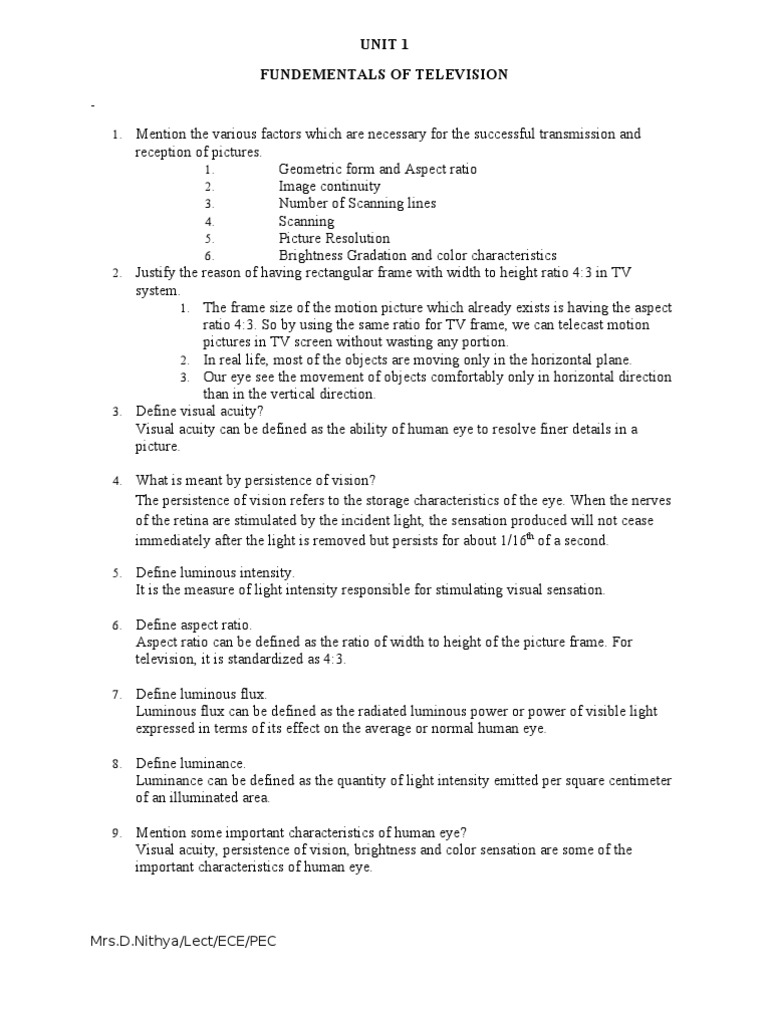 Fundamentals of Television Transmission | PDF | Antenna (Radio ...