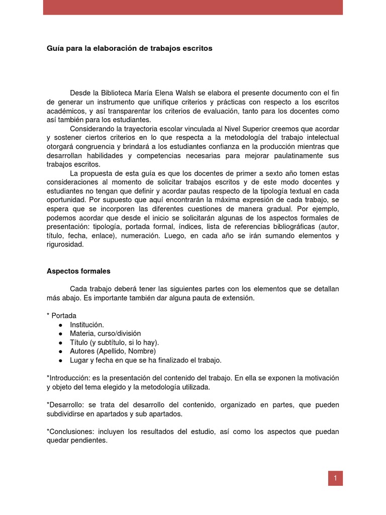 Guia para La Elaboracion de Trabajos Escritos 1 | PDF | Citación | Bibliografía