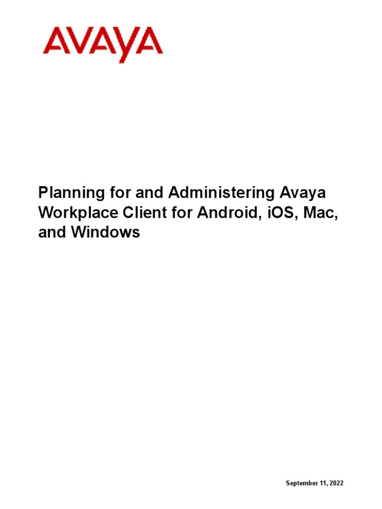 Planning For and Administering Avaya Workplace Client For Android Ios ...