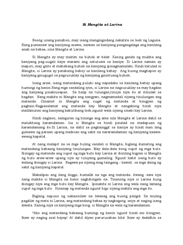 Si Mangita at Larina | PDF