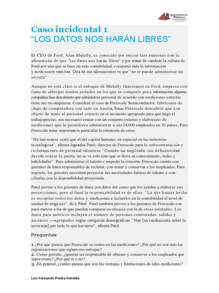 Caso Incidental 1 - Los Datos Nos Harán Libres | PDF | Business | Economias