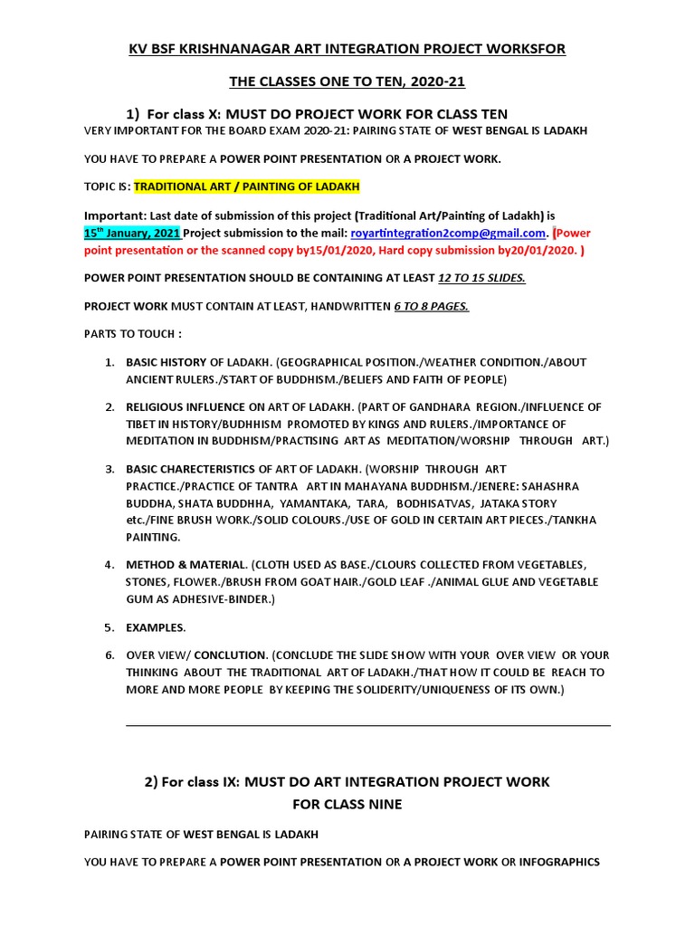 Art Integration Project Work For Classes | PDF | Textiles | Mahayana