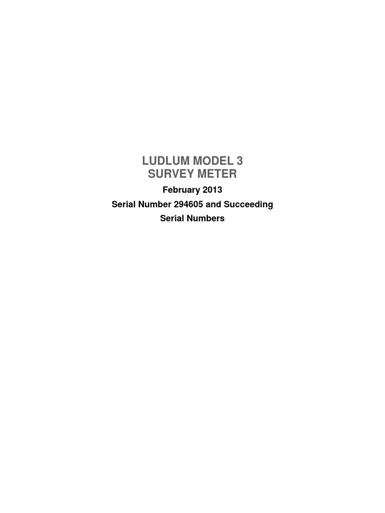 Ludlum Model 3 Survey Meter Manual | PDF | Calibration | Detector (Radio)