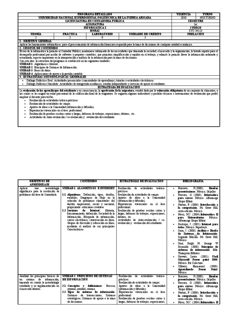 Informática I | PDF | Informática | Evaluación