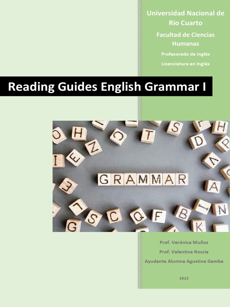 Reading Guides English Grammar I - 2022 | PDF | Verb | Phrase