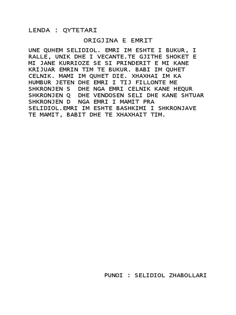 Origjina e Emrit | PDF
