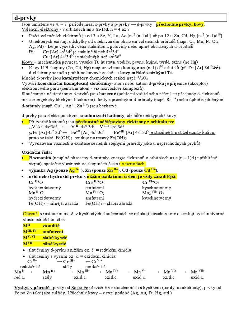 zápis d-prvky I.B, II.B | PDF