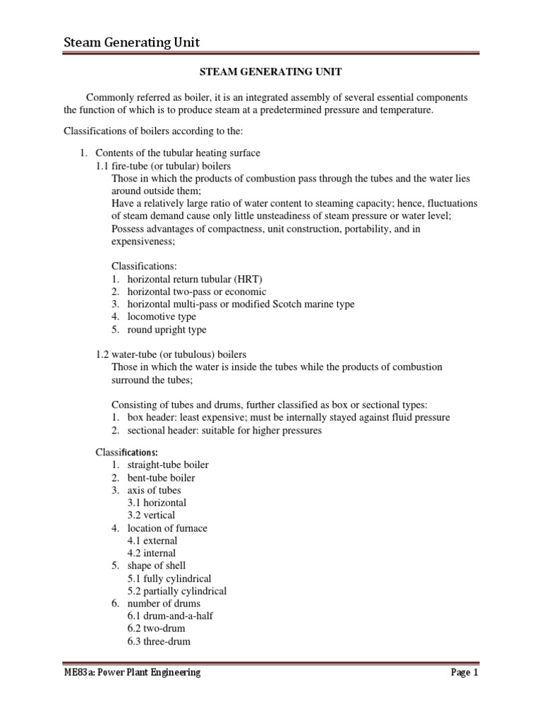 Steam Generating Unit | PDF