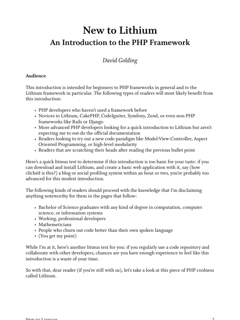 New To Lithium: Part 1 | PDF | Namespace | Php