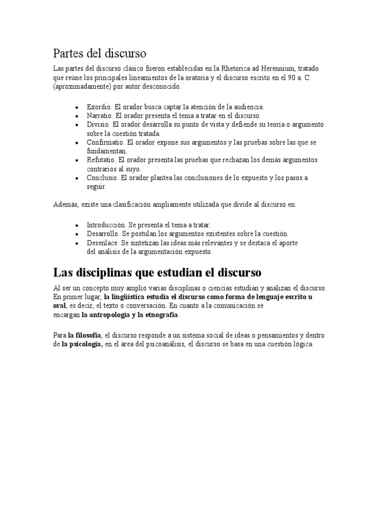 Partes Del Discurso | PDF