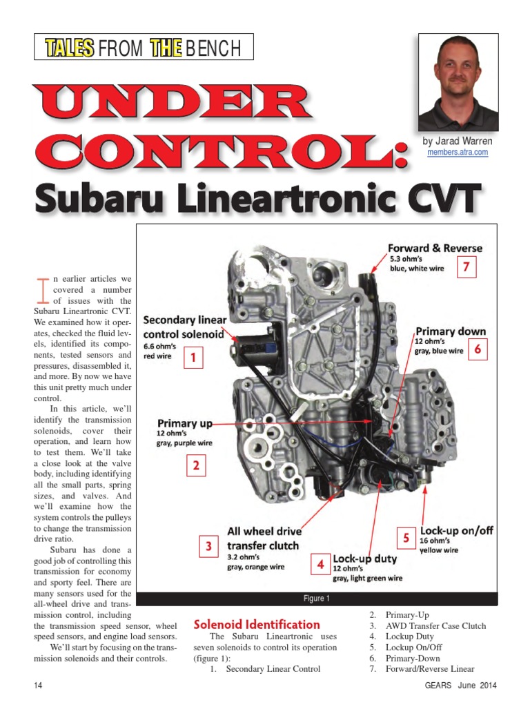 Under Control:: Subaru Lineartronic CVT | PDF | Valve | Clutch