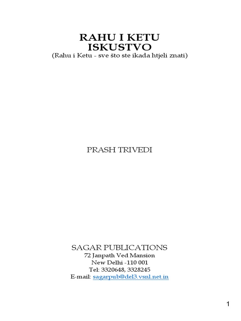 RAHU I KETU ISKUSTVO Knjiga Prijevod Novo | PDF
