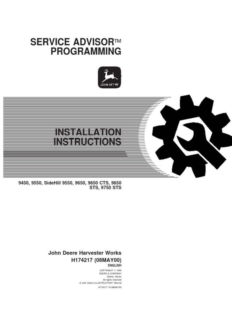 Service Advisor Programming: John Deere Harvester Works H174217 (08MAY00) | PDF | Software ...
