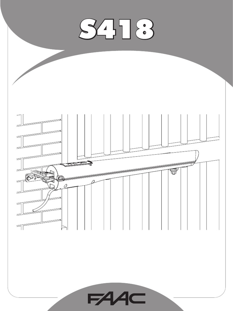 Manual Instalare Faac Handy Start S418 KIT | PDF