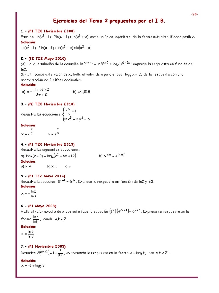 Ejercicios Tema 2 3 | PDF | Ecuaciones | Matemáticas