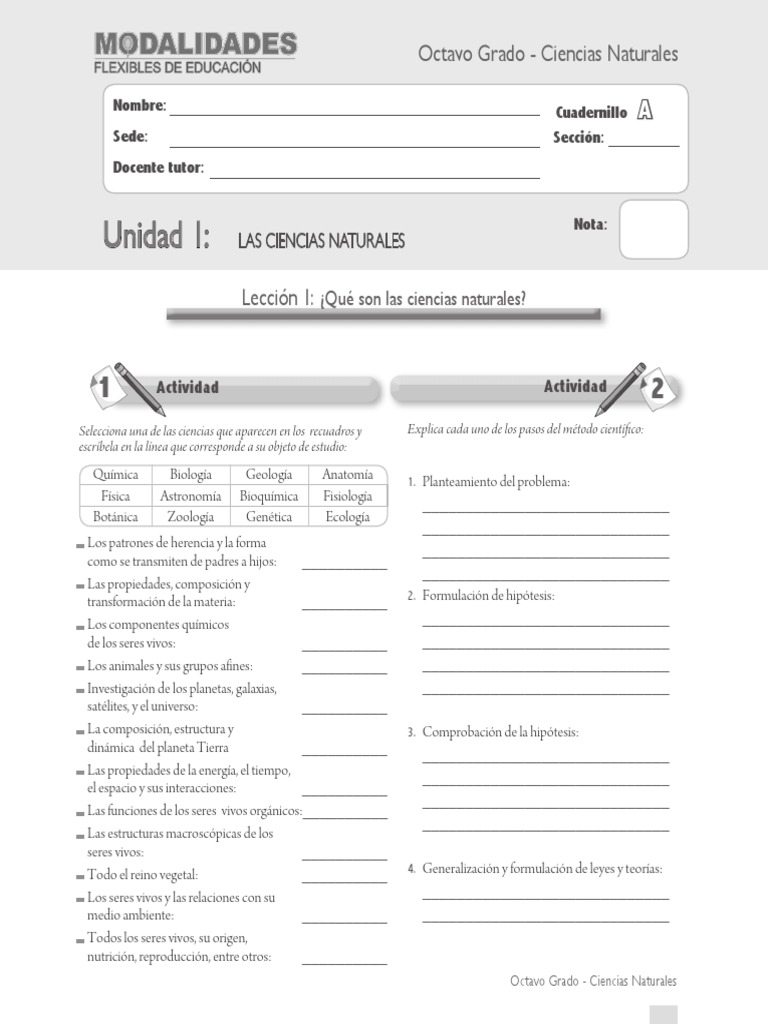 Ciencias Naturales 8vo U 1-5 | PDF