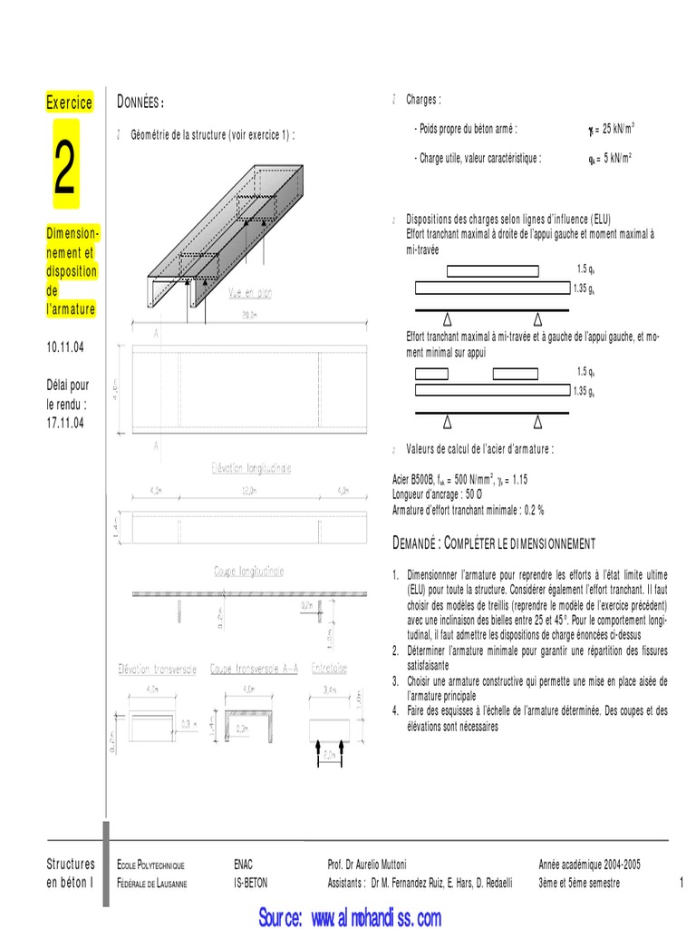 1 2 Dimensionnement Et Disposition de L Armature | PDF | Treillis (assemblage) | Béton armé