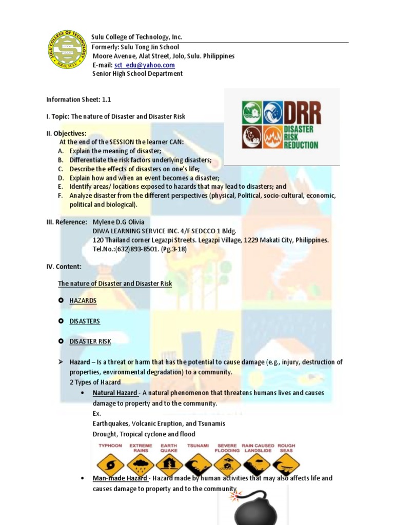 Concept Notes DRRR Short | PDF | Hazards | Earthquakes