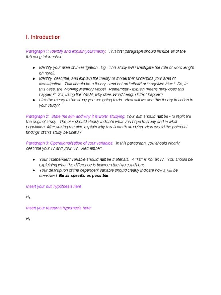 Introduction Template IA IB Psychology | PDF | Career & Growth