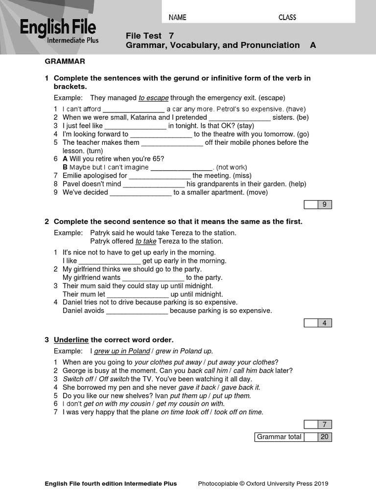 EF4e Intplus Filetest 7a | PDF | English Language | Linguistics