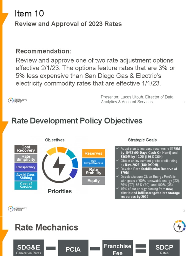 SDCP Rates Presentation | PDF | Budget | Sustainable Energy
