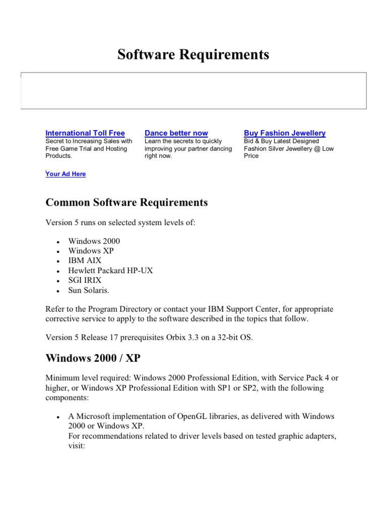 Software Requirements Catia | PDF | Microsoft Windows | Web Browser