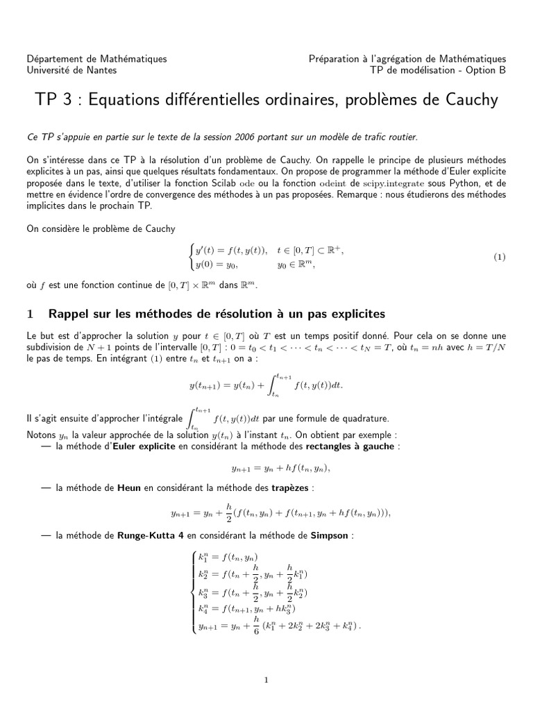 TP3 EDO Pbcauchy | PDF