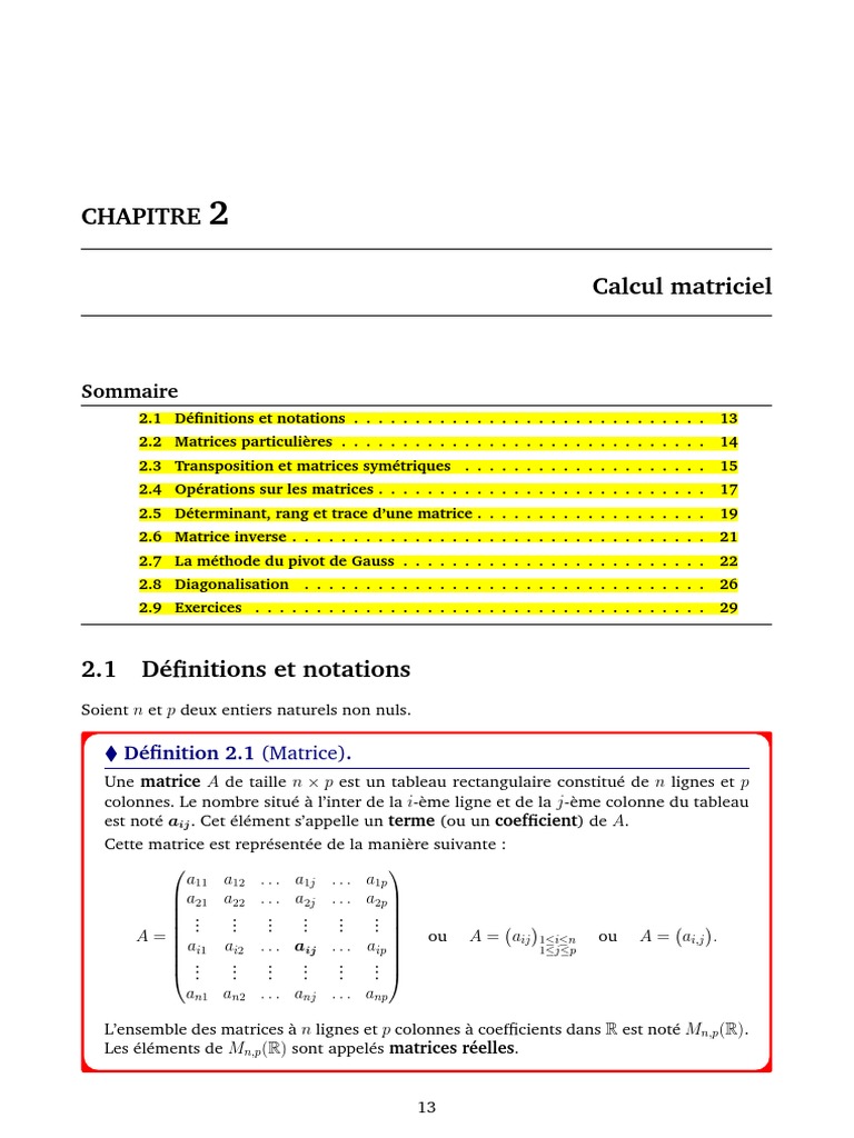 Calcul de la trace d'une matrice | PDF | Matrice (Mathématiques ...