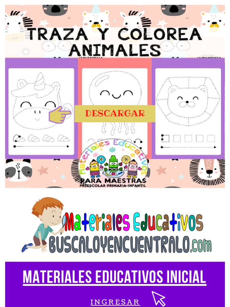 6 Traza y Colorea Animales | PDF