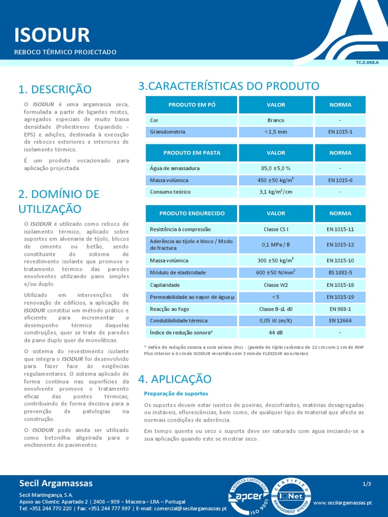 TC E 068 6-FTec-Isodur | PDF | Argamassa (alvenaria) | Materiais de ...