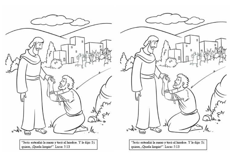 Jesus Sana A Un Leproso Pintar | PDF