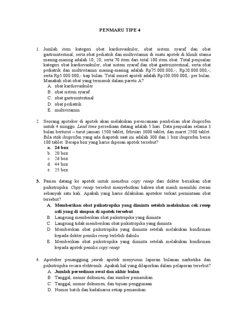 Soal Penmaru Apt | PDF