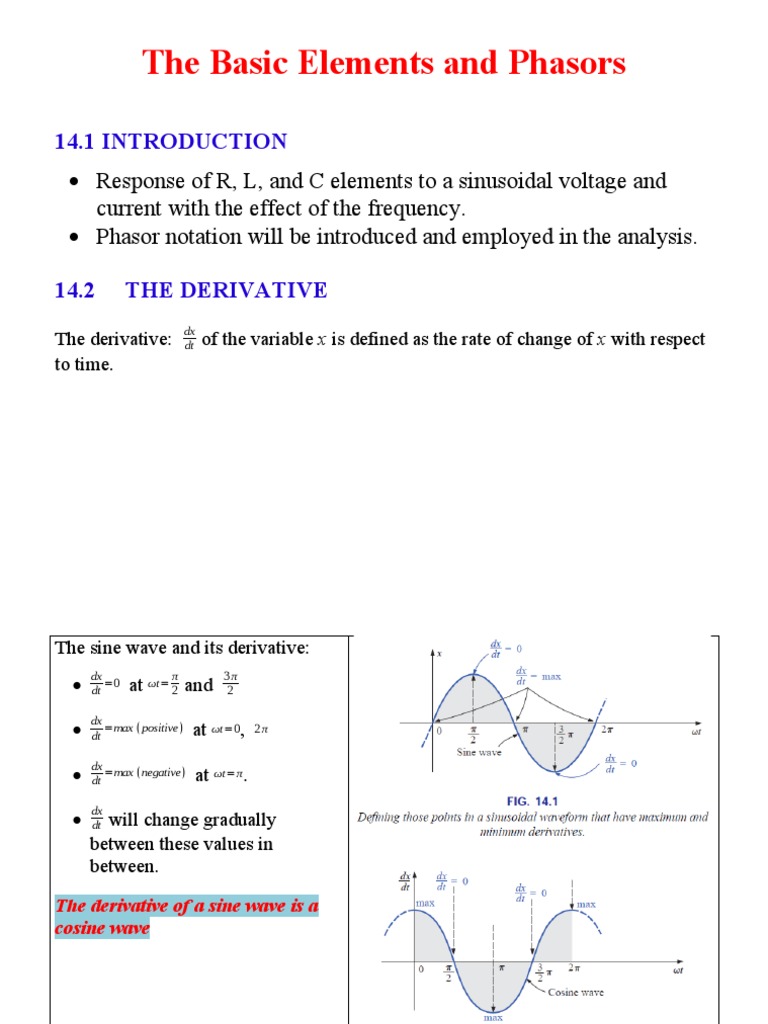 CH 14-1 - Basic Elements and Phasors | PDF | Inductor | Capacitor