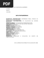 Nota De Postoperatorio Detallada Pdf