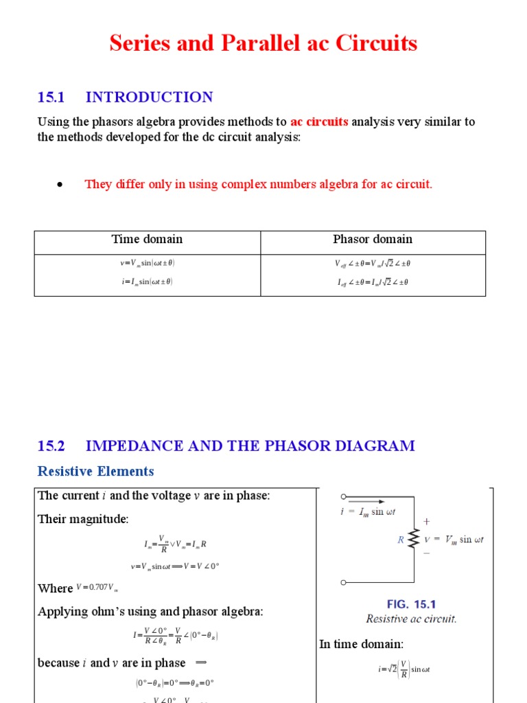 Analysis Of Series Ac Circuits Using Phasor Diagrams Pdf Electrical Impedance Capacitor