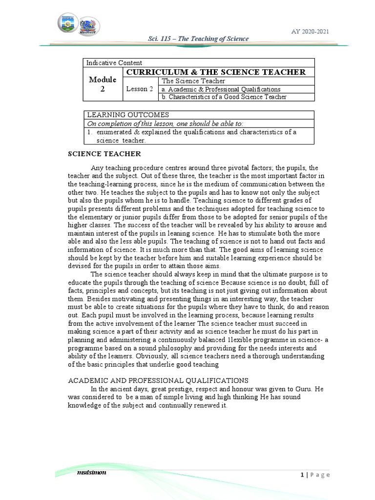 Module 2 Lesson 2 | Download Free PDF | Teaching Method | Teachers