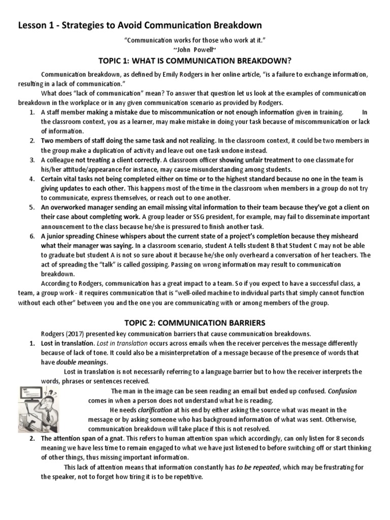 Communication Breakdown | PDF | Communication | Nonverbal Communication