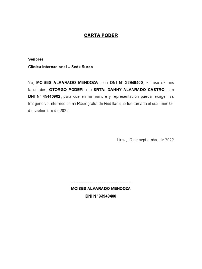 Carta Poder Simple | PDF