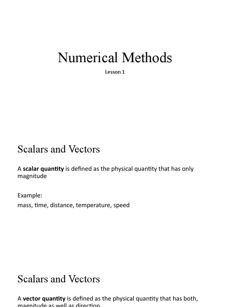 NM - Vectors and Scalars - Lesson A | PDF | Euclidean Vector | Mechanics