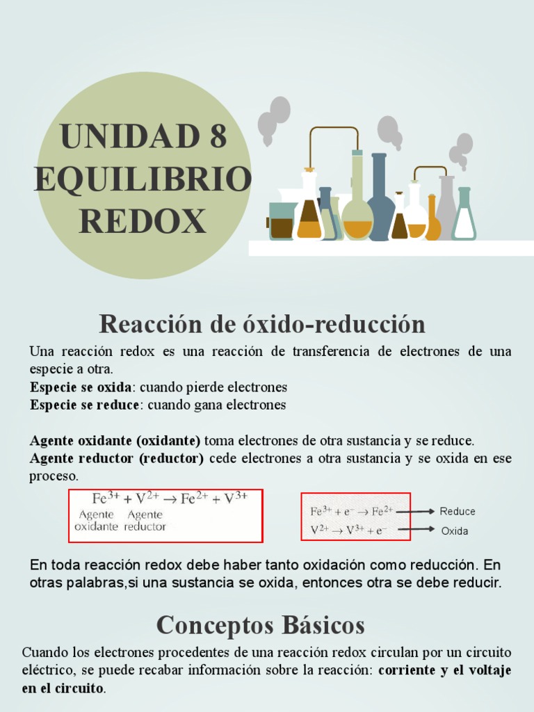 Unidad 8 Equilibrio Redox | PDF | Redox | Electrodo