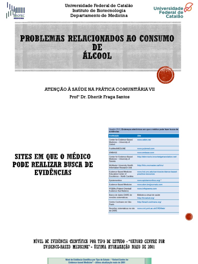 Aula 3 Alcoolismo Pdf Alcoolismo Síndrome De Abstinência