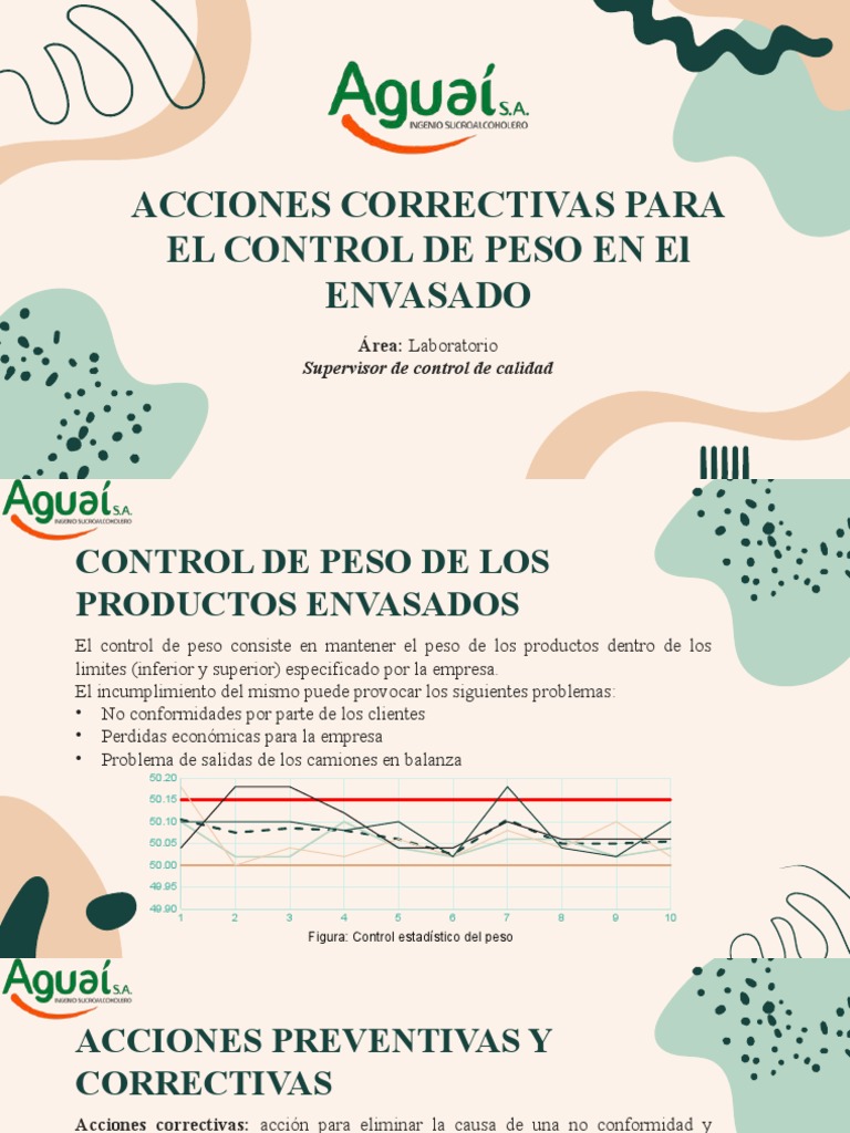 Acciones Correctivas para El Control de Peso en Embolsado y Fraccionado | PDF