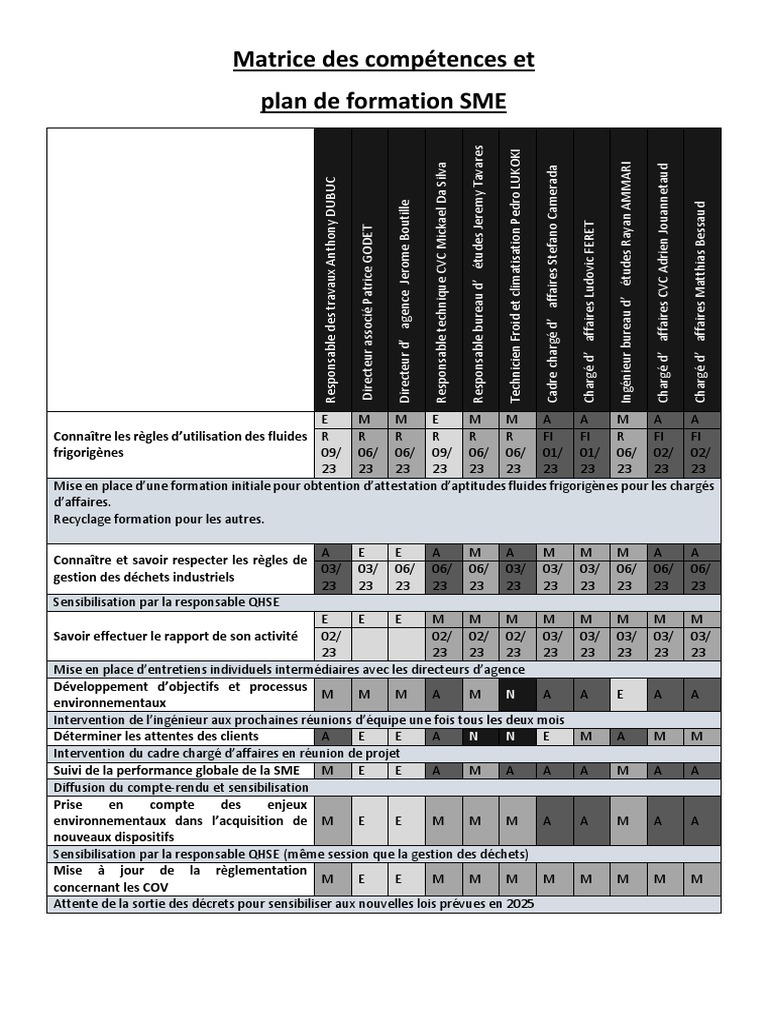Matrice de compétences et formation SME | PDF | Économie