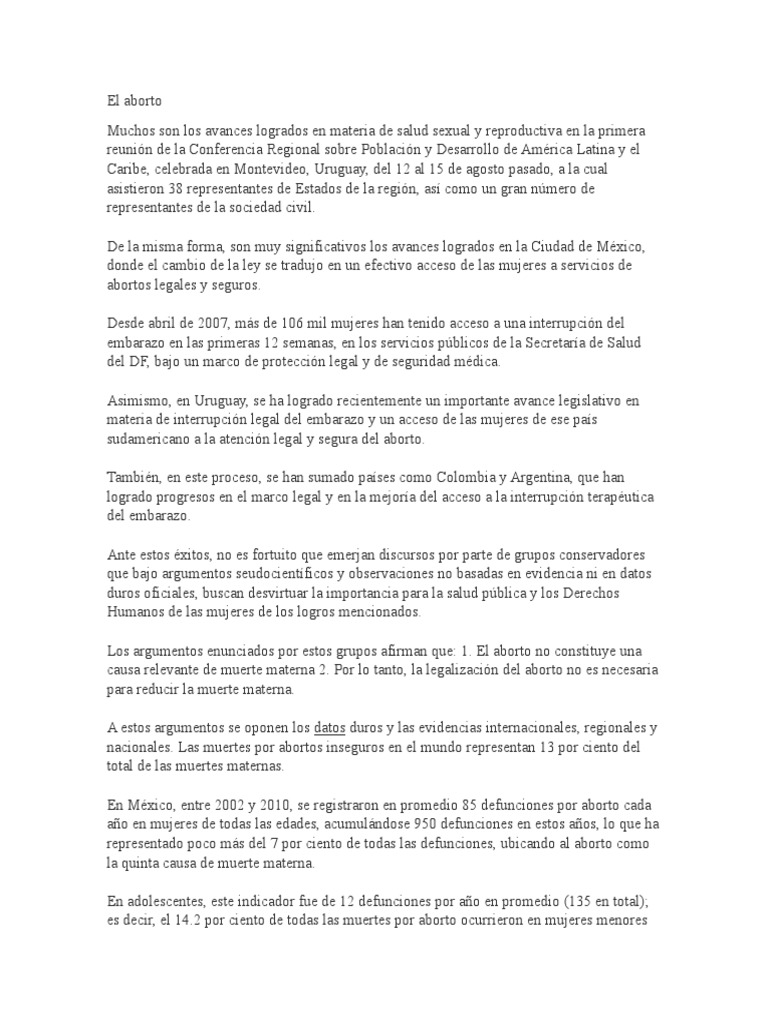 El Aborto | PDF | Aborto | Control de la natalidad