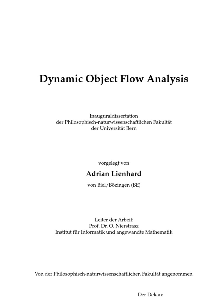 Dynamic Object Flow Analysis, PHD Thesis, Adrian Lienhard | PDF ...