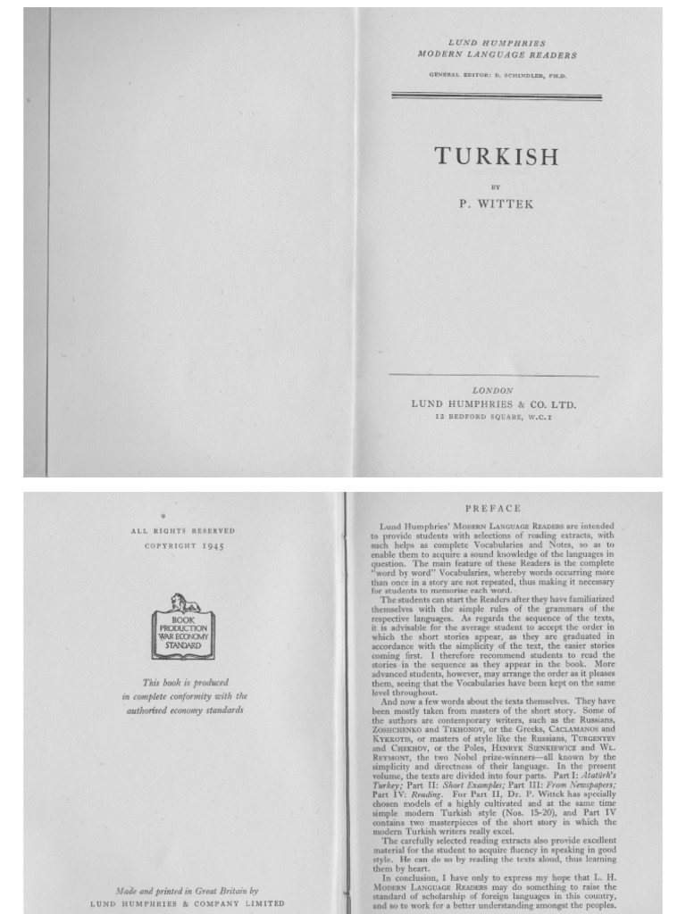 Turkish Reader 1945 | PDF